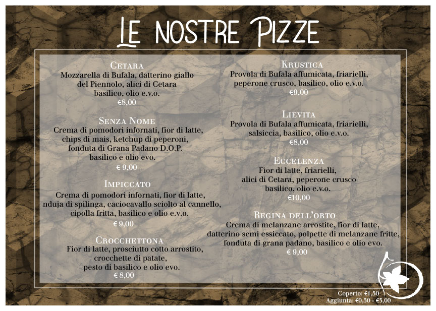 Menu - La Rustica Restaurant & Pizza